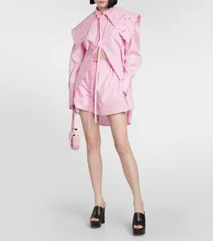 PATOU Embroidered Cotton Poplin Collar - Pink