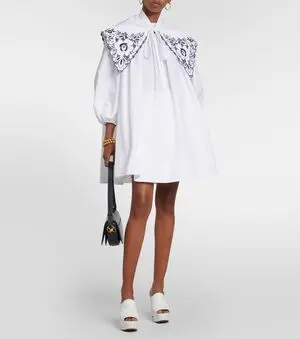 PATOU Embroidered Cotton Poplin Collar
