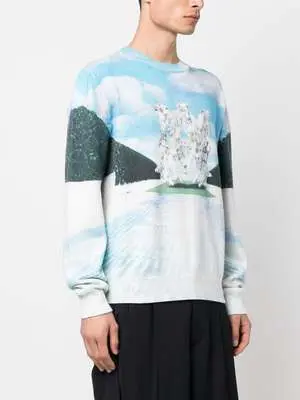 Amiri Intarsia Cotton Blend Jumper