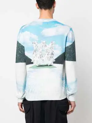 Amiri Intarsia Cotton Blend Jumper