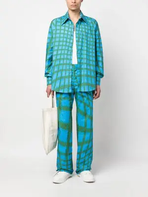 BIANCA SAUNDERS Abstract-print Cotton Shirt