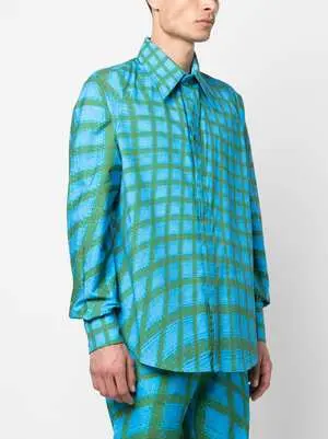 BIANCA SAUNDERS Abstract-print Cotton Shirt
