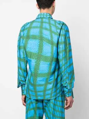 BIANCA SAUNDERS Abstract-print Cotton Shirt