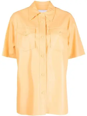 STAND STUDIO Norea Faux-leather Shirt - Orange