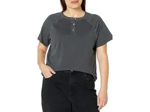 Madewell Plus Bells Henley Tee Clothing Coal - Gray