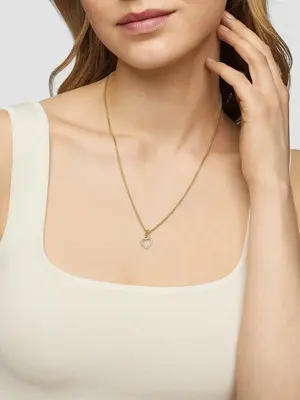David Yurman Heart Amulet In 18k With Diamonds, 18.5mm