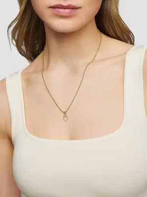 David Yurman Heart Amulet In 18k With Diamonds, 18.5mm