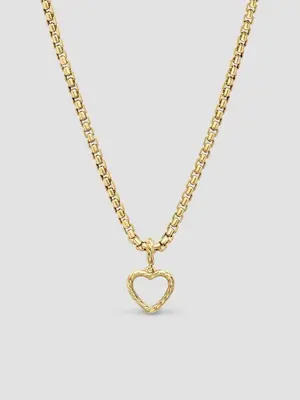 David Yurman Heart Amulet In 18k With Diamonds, 18.5mm