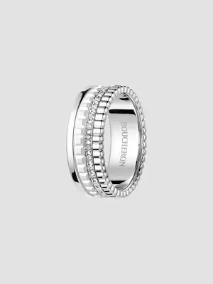 Boucheron Quatre White Edition 18k Hyceram & 0.26 Tcw Diamond Ring - White Gold