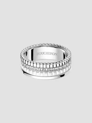 Boucheron Quatre White Edition 18k Hyceram & 0.26 Tcw Diamond Ring