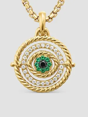 David Yurman Evil Eye Mobile Amulet With Diamonds - Emerald