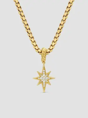 David Yurman North Star Amulet In 18k Yellow With Diamonds, 15mm