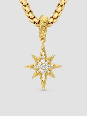 David Yurman North Star Amulet In 18k Yellow With Diamonds, 15mm