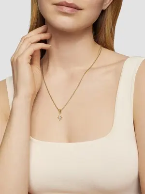 David Yurman North Star Amulet In 18k Yellow With Diamonds, 15mm