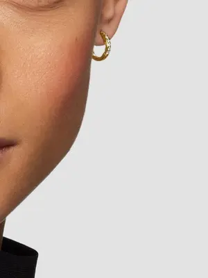 David Yurman Pavé Huggie Hoop Earrings In 18k With Diamonds, 13mm
