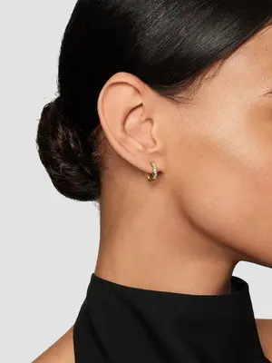David Yurman Pavé Huggie Hoop Earrings In 18k With Diamonds, 13mm