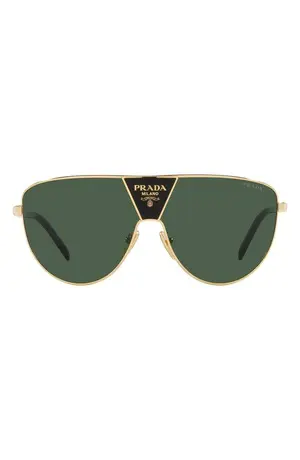 Prada 37mm Rectangular Sunglasses - Gold