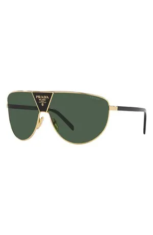 Prada 37mm Rectangular Sunglasses - Gold