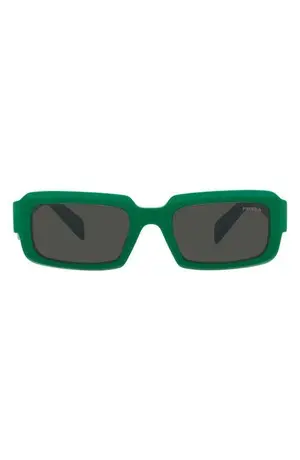 Prada 55mm Irregular Sunglasses Green/dark Grey