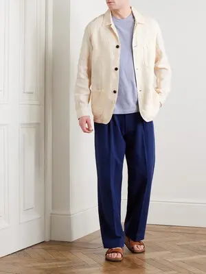Portuguese Flannel Labura Slim-fit Linen Jacket - Neutrals