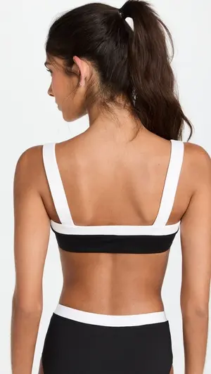 Staud Liv Bikini Top - Black/white