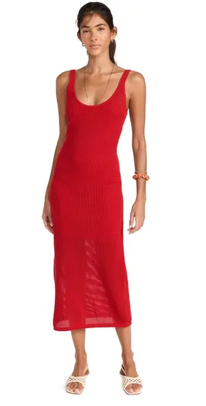 Staud Jessica Knit Dress - Ruby