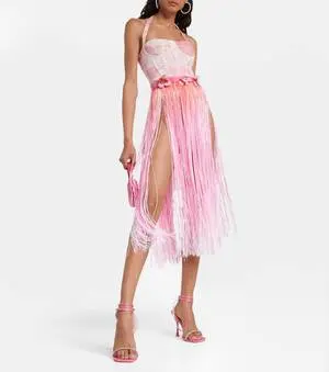 ROBERTA EINER Ombré Tassel Midi Skirt