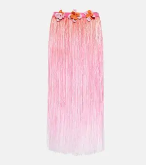 ROBERTA EINER Ombré Tassel Midi Skirt