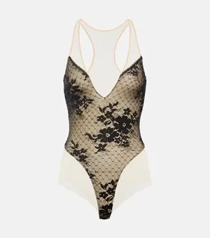 Wolford X N21 Monica Lace-paneled Bodysuit