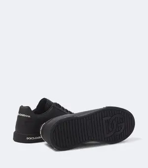 Dolce & Gabbana Logo Leather Sneakers - Black