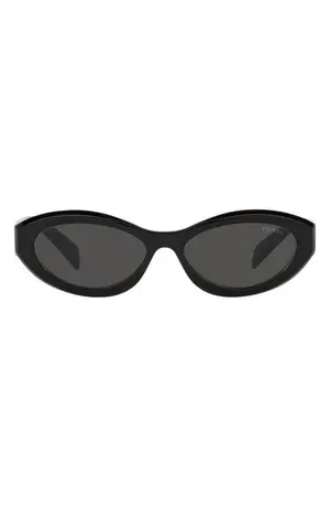 Prada 55mm Irregular Sunglasses - Black