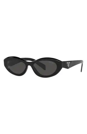 Prada 55mm Irregular Sunglasses - Black