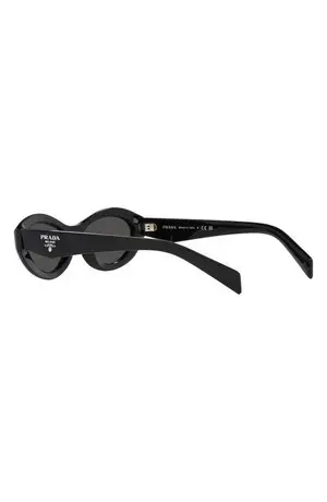 Prada 55mm Irregular Sunglasses - Black