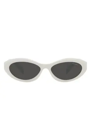 Prada Prada 55mm Irregular Sunglasses Bone