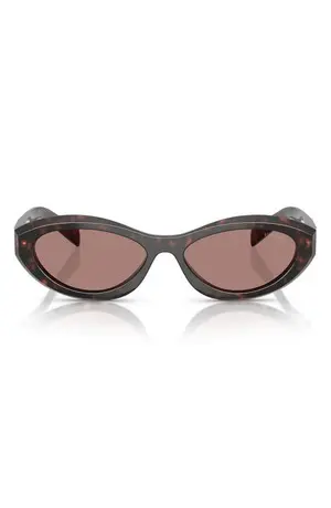 Prada 55mm Irregular Sunglasses - Brown Tortoise
