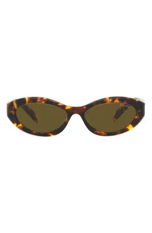 Prada Prada 55mm Irregular Sunglasses Dark Brown