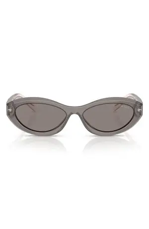 Prada 55mm Irregular Sunglasses - Grey/dark Grey