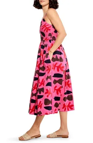 NIC+ZOE Cutout Crush Midi Fit & Flare Dress