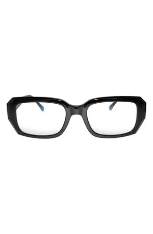 FIFTH & NINTH Fifth & Ninth Noa Rectangular Blue Light Blocking Glasses Black/ Clear