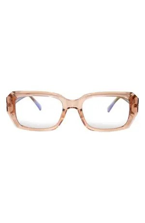 FIFTH & NINTH Noa Rectangular Blue Light Blocking Glasses - Tan/clear