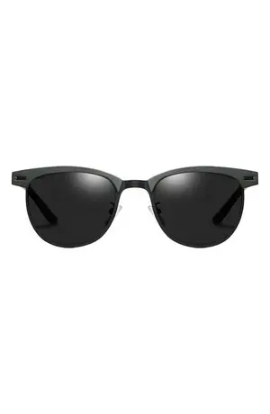 FIFTH & NINTH Knox Polarized Round Frame Sunglasses - Black/ Black