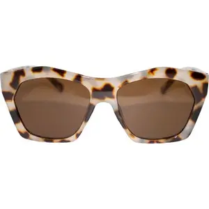FIFTH & NINTH Clara Geometric Sunglasses - White Torte/brown