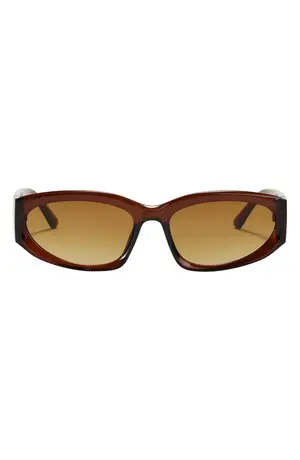 FIFTH & NINTH 59mm Polarized Oval Sunglasses - Brown/ Brown