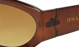 FIFTH & NINTH 59mm Polarized Oval Sunglasses - Brown/ Brown
