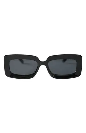 FIFTH & NINTH River Rectangular Sunglasses - Black/ Black