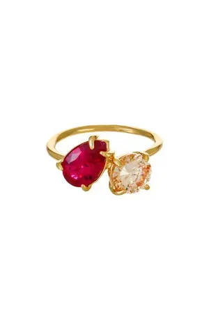 Ettika Cubic Zirconia Statement Ring - Ruby