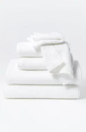 COYUCHI Temescal Organic Cotton Ribbed Bath Essentials Alpine White