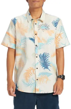 Quiksilver Tropical Glitch Short Sleeve Organic Cotton Button-up Shirt