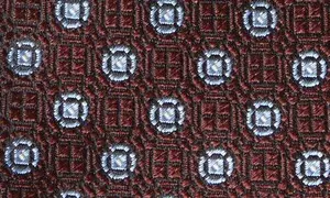 Zegna Cinque Pieghe Medallion Silk Tie - Burgundy