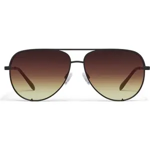 Quay High Key Aviator Sunglasses - Black/ Brown Yellow